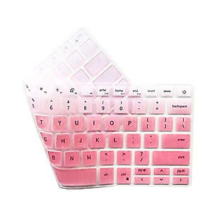 Keyboard Skin Compatible with Dell Inspiron 14 5406 5402 5490 5493 7490,Dell Inspiron 13 5000 5390 5391 5300 7306 7306 7390 7391 13.3", Vostro 13 5390 5391 5490, Dell Latitude 3301 3410 (Pink Ombre)