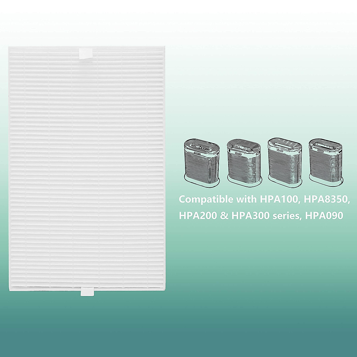 Basum True HEPA Replacement Filter R HRF-R2, for Honeywell HPA300, HPA200, HPA100 & HPA090 Series,Part No HRF-R3, HRF-R2 & HRF-R1, 2 Pack