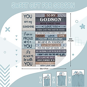 Pozevan Godson Gifts from Godmother, Godson Baptism Gifts for Boys, Godson Gifts, Birthday Christmas Easter Gifts for Godson, Godson Gifts from Godfather, God Son Gifts Blanket (60x50 Inches)