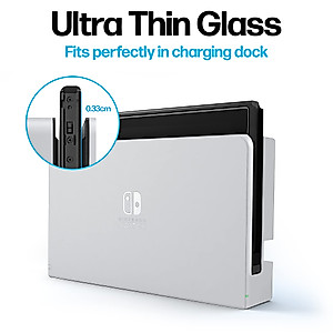 Power Theory Designed for Nintendo Switch OLED 7" Screen Protector Tempered Glass [9H Hardness], Easy Install Kit, 99% HD Bubble Free Clear, Case Friendly, Anti-Scratch, 2 Pack