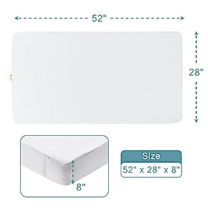 Bamuho 2 Pack Crib Sheet, Fitted Crib Sheet for Standard Crib and Toddler Mattress Soft Baby Sheet - Grey and White 52"x 28" x 8"