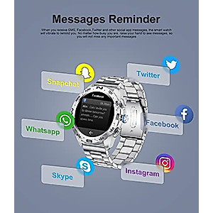 Smart Watches for Men, Smartwatches with Bluetooth Voice Call, 1.32" Touchscreen Smart Watch for Android iOS with Heart Rate/Sleep Monitor/20 Sports, IP67 Waterproof Split Screen Fitness Watch, Silver