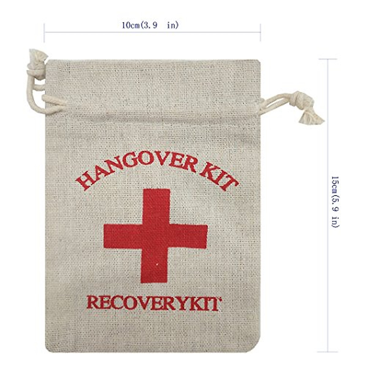 Ankirol 20pcs Burlap Bags 3.9x5.5'' With Drawstring Hangover Kit Bags Recovery Kit Survival Kit Drawstring Pouches Favor Bags Muslin Bags (handover kit)