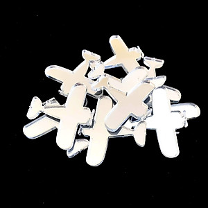 Super Cool Creations Bi-Plane Shaped Crafting Mirrors, Set of 10, Many Colours, Shatterproof Acrylic, Red, Pack of 10 x 9cm