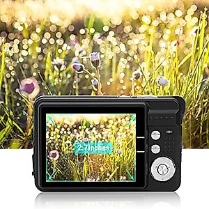 Nofaner Digital Camera, 8X Zoom Card Digital Camera 5 MP 2.7in LCD Display Maximum Support 32GB Memory Card Builtin Microphone Mini Digital Camera(Black)