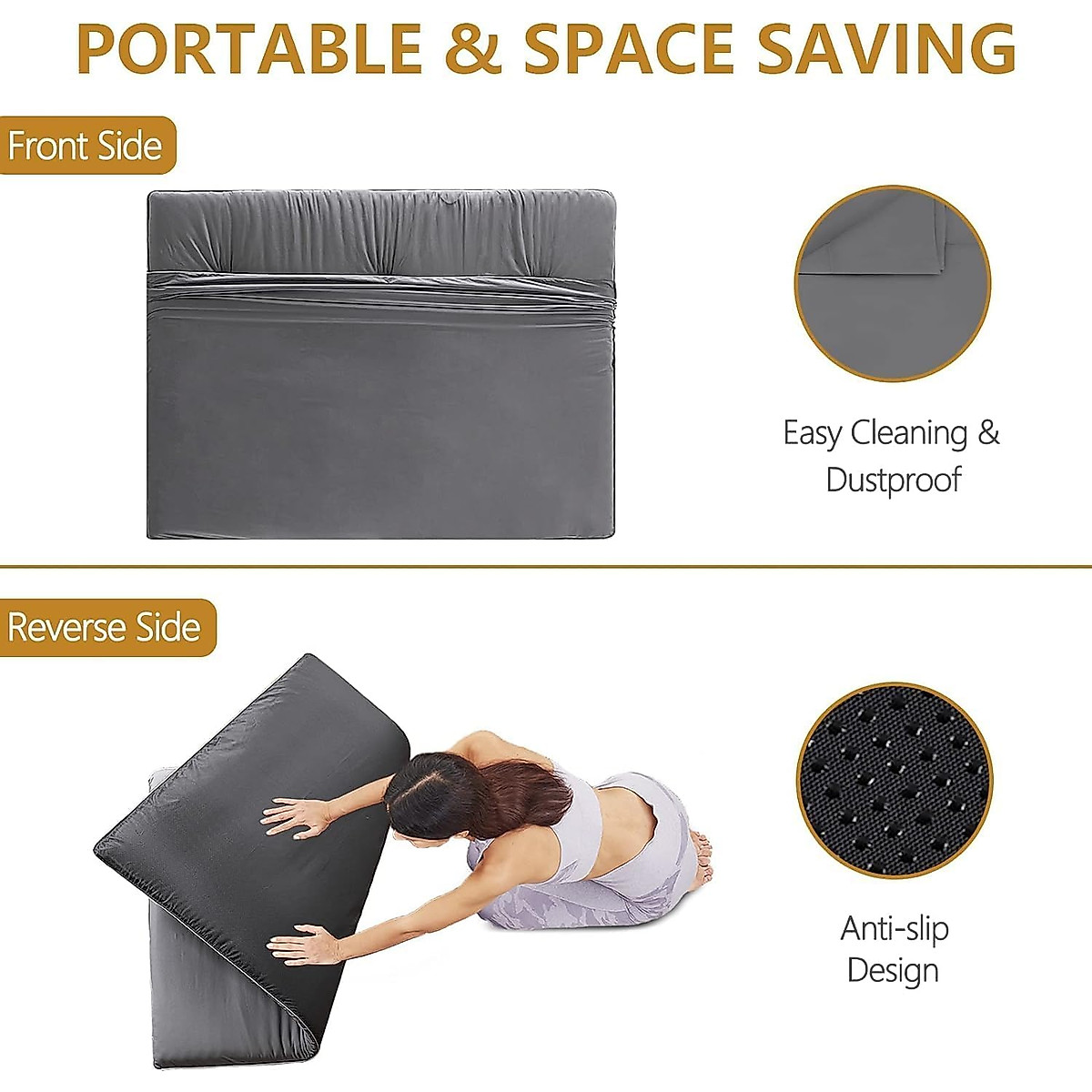 ROKOK Futon Mattress Japanese Floor Mattress Twin XL Size, Floor Bed Springy & Thick 4 '' Foam Roll Up Portable & Foldable Tatami Mat for Sofa Lounger Couch Guest Dormitory, Yoga Sleep Nap Meditation