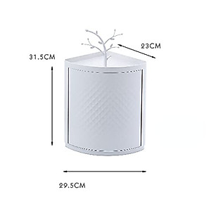 GOVNPJ Multifunction Bathroom Corner Locker, Wall-Mounted Cosmetic Storage Rack Punching Free Triangle Rotating Storage Shelf for Corner Storage (Single Layer)