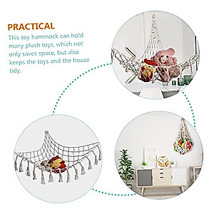 Veemoon Triangular Net Bag Decor Stuffed Sloth Plush Nursery Holder Net Corner Hammock Organizer Dirty Clothes Storage Hammock Wall Hanging Net Display Net