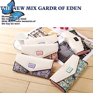 Womens Leather Wallet Purse Handbag Floral Money Clips Credit Card Case Holder