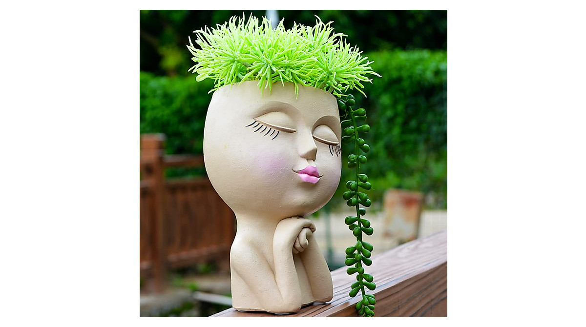 Face Planter Pot Head Planters, Lady Heads Flowerpot, Cute Girl Faces ...