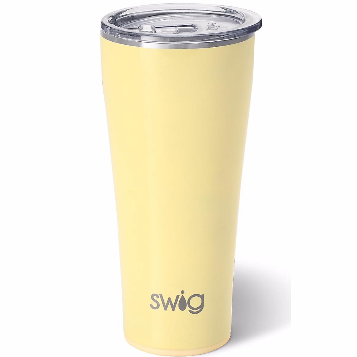 Swig Life 32oz Insulated Tumbler, Travel Coffee Tumbler with Lid, Cup Holder Friendly Travel Coffee Mug, Stainless Steel Thermos (Shimmer Buttercup)
