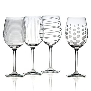 Mikasa Cheers White Wine Glasses, 4 Count (Pack of 1), Clear