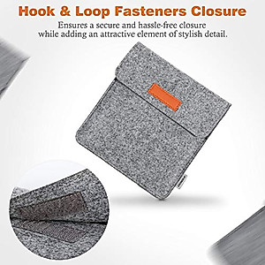 MoKo Sleeve Compatible with Kindle Oasis 2019/2017, Protective Felt Accessories Cover Case Pouch Bag with Dual Pockets Fits 7 Inch Kindle Oasis E-Reader, Light Gray