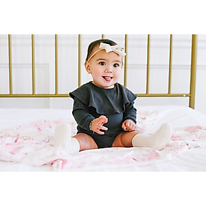 Large Premium Knit Baby Swaddle Receiving Blanket "Roxy" by Copper Pearl