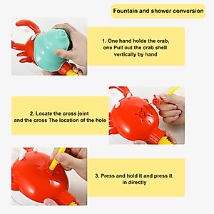 Mambobaby Bath Toy with Shower Head for Toddlers 1-3, HECCEI Baby Bathtub Rinser Toy Crab Sprinkler Electric Shower Spray Water Toy for Boys Girls Infants Kids