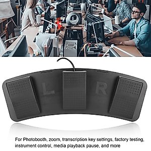 PC USB Triple Foot Switch Pedal - PC USB Foot Control Keyboard Action Switch Pedal HID Programmable Computer Keyboard Mouse for Video Game Office Equipment