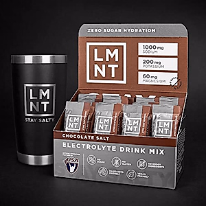 LMNT Keto Electrolyte Powder Packets | Paleo Hydration Powder | No Sugar, No Artificial Ingredients | Hot Chocolate Salt | 30 Stick Packs