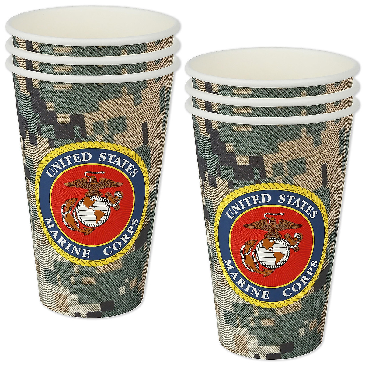 Havercamp U.S. Marines Party Cups (16 cups)! 16oz. Heavyweight Paper Cups! Authentic, Licensed Marine Corps Design. For Graduation Party, Retirement, Welcome Home & Birthdays. Ooh-Rah