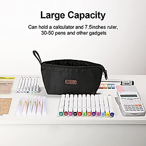 Gutliebe Pencil Case Multifunctional Pencil Pouch Pen Bag Marker Case Pouch Pencil Holder Compact Capacity for High Middle Primary School Student Teen Boy Portable (Pink)