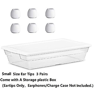 BLLQ Small Size Ear Tips Earbuds Covers Ear Caps Eartips Earpads Compatible with Apple AirPods Pro, Silicone Tips, Fit in Case, 3 Pairs White S