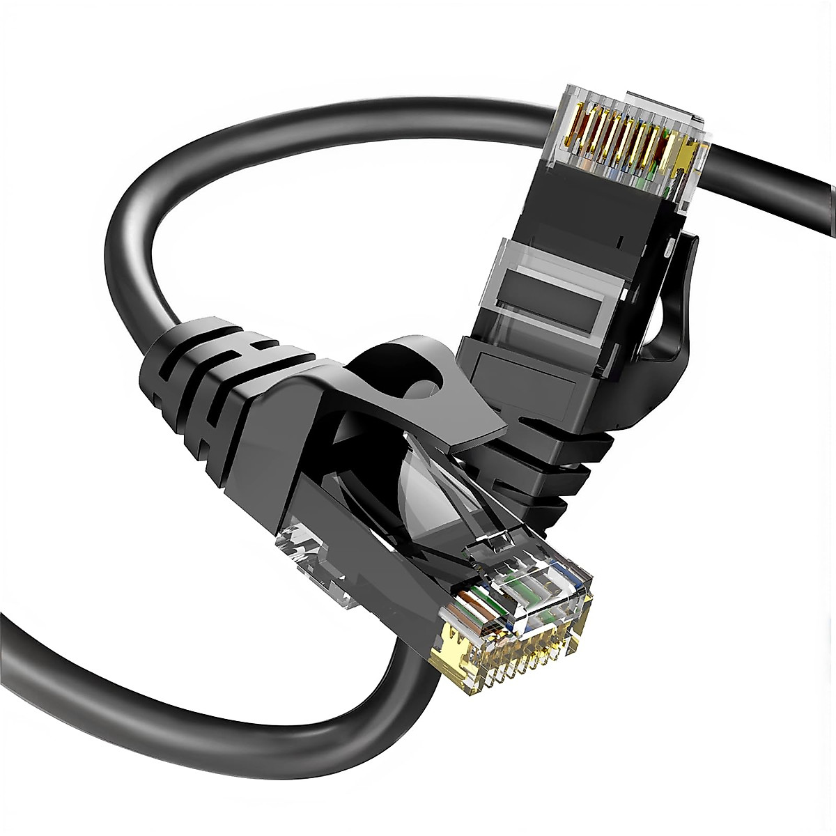 CableGeeker Cat 6/Cat5e Ethernet Cable 9 ft, 10Gbps Snagless Ethernet Cable, 24AWG Pure Copper High Speed Cat6 Cable RJ45 Internet Cable for Computer, Modem, PS5/4, Router, Gaming - 9 Feet in Black