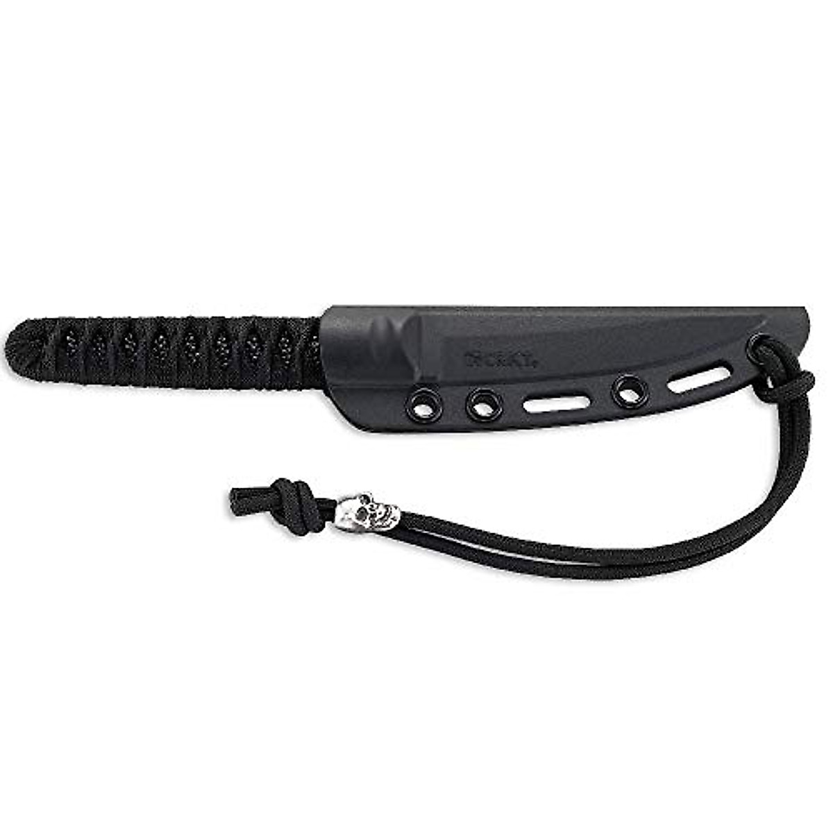 CRKT Obake Fixed Blade Knife: Burnley Titanium Nitride Plain Edge EDC Knife, Outdoor Utility Knife with Handle Wrap, Etched Blade, and Nylon Sheath 2367