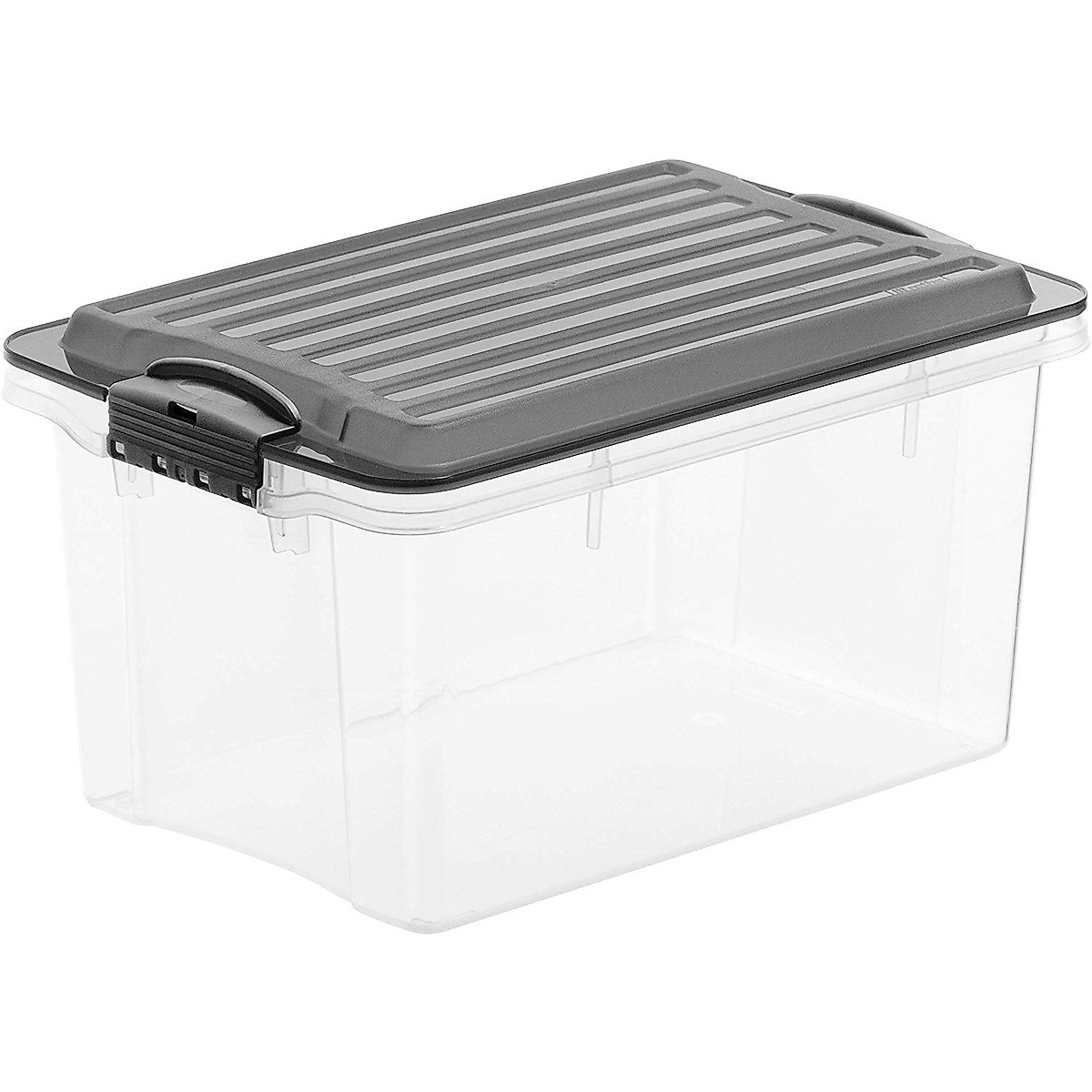 Rotho, Compact, Storage box 4.5 l with lid A5, Plastic (PP) BPA-free, grey/transparent, A5/45l (27,0 x 18,5 x 15,0 cm)