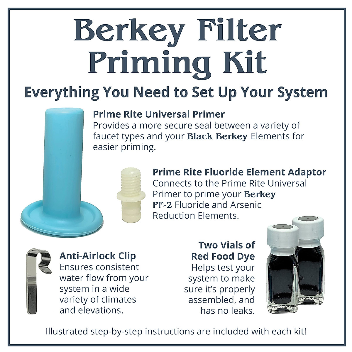 Berkey Filter Priming Kit For Use with Berkey Gravity-Fed Water Filtration Systems