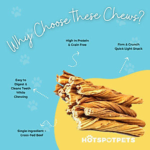 hotspot pets Tripe Twists for Dogs - Premium All Natural Beef Sticks - Single Ingredient Crunchy Dog Chew Treats - Rawhide Free -6 Inch Dog Treats