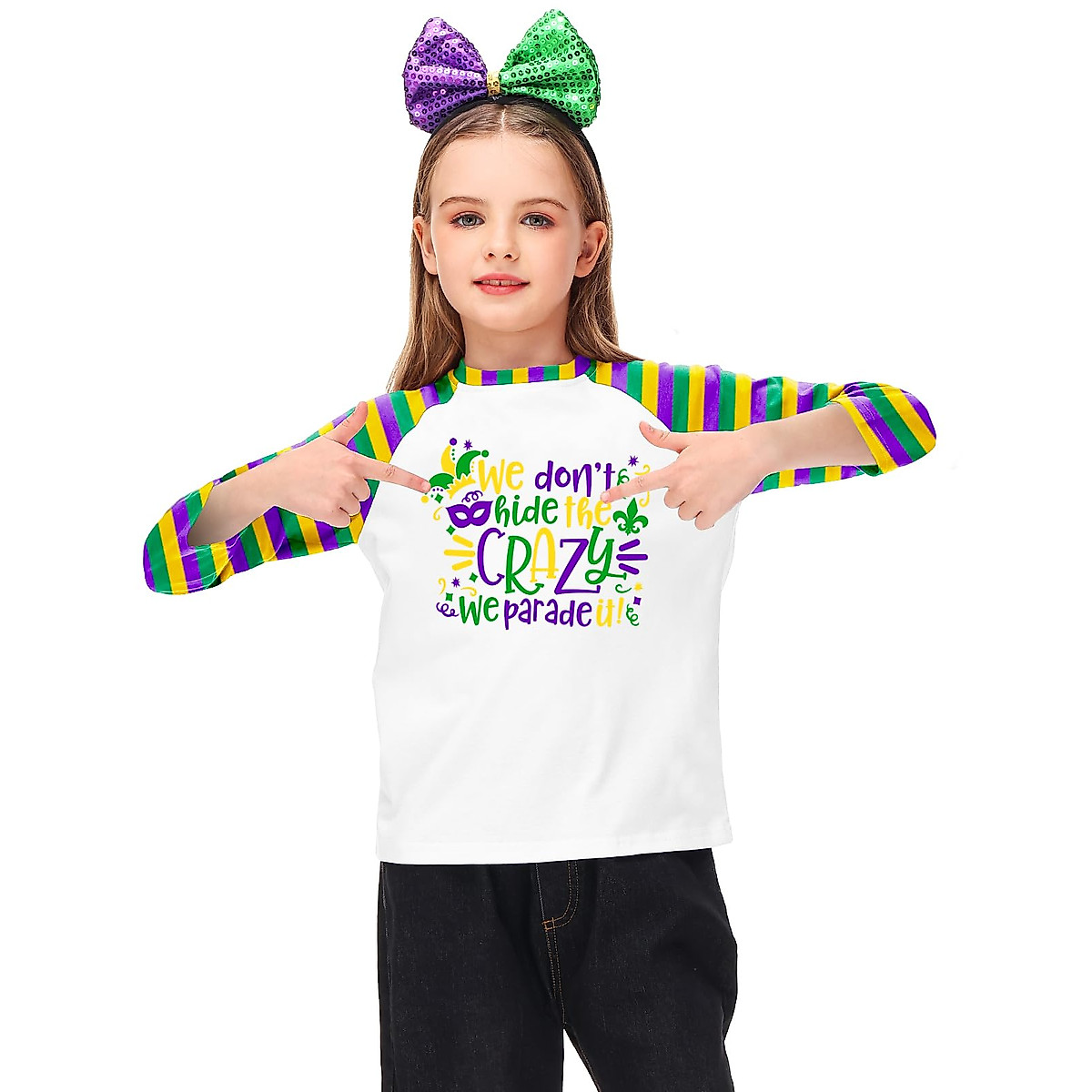 Boys Thanksgiving Shirts Girl's Raglan Sleeve Thankful Grateful Blessed Shirt Color Block Tee 11-12 Years