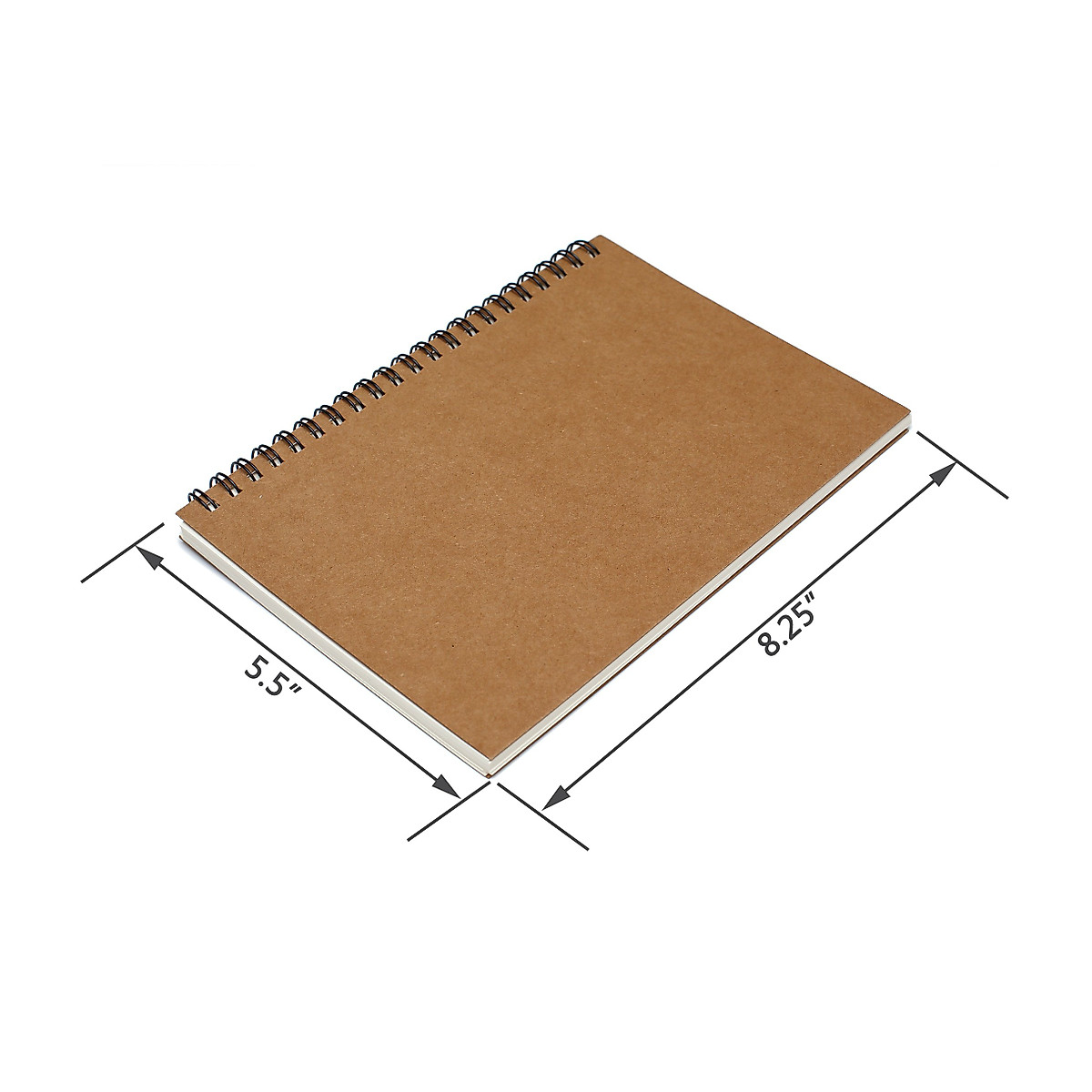 TWONE 3 Packs Soft Cover Notebook with Lined Paper Brown Spiral Notebooks with 100 Ruled Pages 50 Sheets Memo Notepads for Home School Travel, 8.25 x 5.55 inch