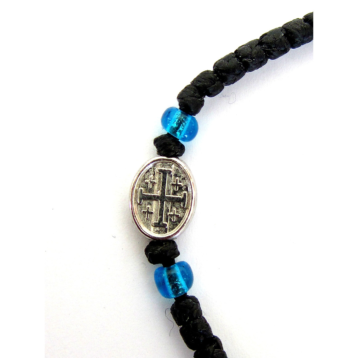 Iconsgr Handmade Christian Orthodox Komboskoini, Prayer Rope Bracelet Black VM1