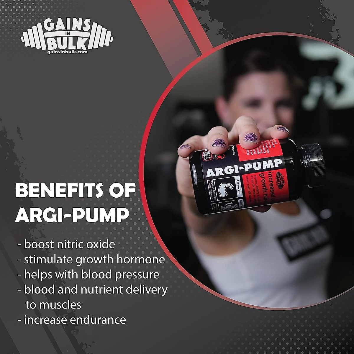 Gains in Bulk, L-Arginine Nitric Oxide Supplement Booster with L-Citrulline and L-Ornithine for Best Pumps, (3150mg) Highest Pills Dose for Best Vascularity Sports Workout and Muscle Gains for Men