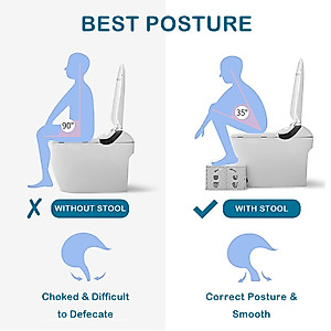 Foldable Toilet Stool, 7 inches Healthy Squatting Posture Poop Stool with Anti-Slip Feet by CHEAGO, Portable Travel Foot Stool for Toilet, Unique Folding Design Compact&Wide footrest (Cloud Grey)