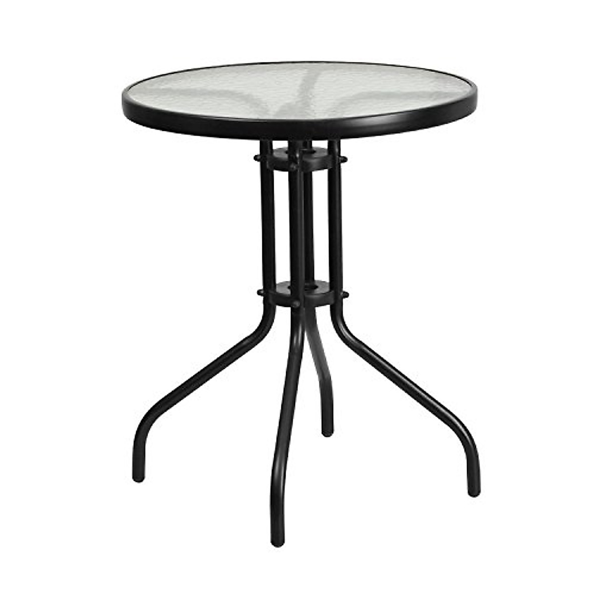 Flash Furniture Bellamy 23.75'' Round Tempered Glass Metal Table