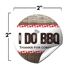 I Do BBQ Engagement Party Thank You Sticker Labels, 40 2" Party Circle Stickers by AmandaCreation, Great for Party Favors, Envelope Seals & Goodie Bags