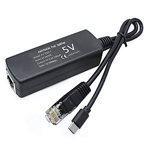 ANVISION 4-Pack 5V PoE Splitter, USB Type C, 48V to 5V 2.4A, IEEE 802.3af Compliant, 10/100Mbps