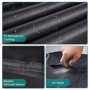 Brosyda Round Outdoor Table Cover, 600D Heavy-Duty Waterproof Patio Furniture Covers, Tear-Resistant Round Patio Table And Chairs Cover,Outdoor Furniture Cover 62" DIa X 28" H-Black