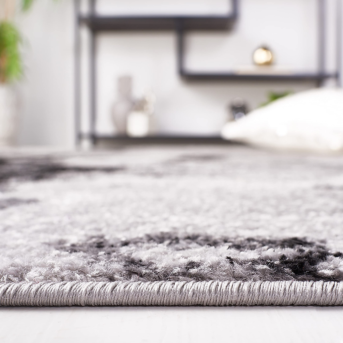 SAFAVIEH Adirondack Collection Area Rug - 10' x 14', Grey & Black, Modern Abstract Design, Non-Shedding & Easy Care, Ideal for High Traffic Areas in Living Room, Bedroom (ADR134Z)