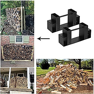 WANLISELL Firewood Log Bracket, 2 Pack Outdoor Firewood Rack Brackets ...