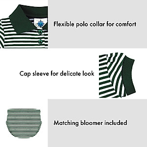 Michigan State University Spartans Striped Game Day Dress with Bloomer Green/White 3-6 Months