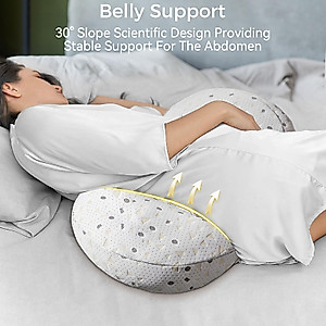 Pregnancy Pillows for Sleeping, Maternity Pillow for Pregnant Women, Detachable and Adjustable Double-Sided with Pillow Cover Support for Pregnancy Belly/Back Support (White)