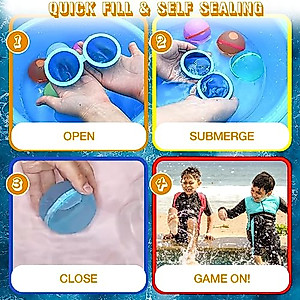 CALLIDUS Reusable Water Balloons, Latex-Free Silicone Water Bomb with Mesh Bag, Self-Sealing Water Bomb for Kids and Adults, Outdoor Activities Water Games, Popular Pool Toys (6 Pack)