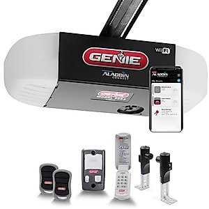 Genie B6172H Wall Mount Smart Garage Door Opener, DC Motor Lifts up to 14ft high 850lbs, Black & QuietLift Connect – WiFi Smart Garage Door Opener