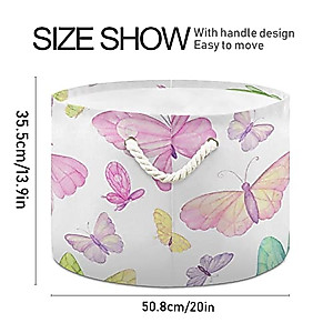 xigua Cotton Rope Basket Cute Colorful Butterfly Baby Laundry Basket Blanket Kids Toy Storage Basket Glove Box