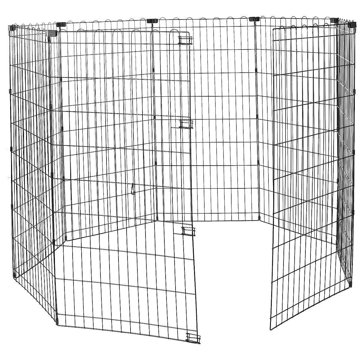 Amazon Basics Foldable Octagonal Metal Exercise Pet Play Pen for Dogs, Fence Pen, No Door, Large, 60 x 60 x 48 Inches, black