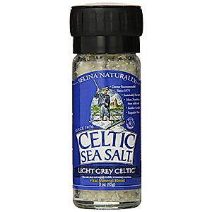 Celtic Sea Salt, Light Grey Grinder, 3 oz White