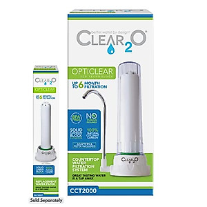 Clear2o CCT2000 Countertop Drinking Water Filter System, Reduces over 200 harmful contaminants – including chlorine, lead, mercury, sediment, heavy metals and VOC’s, White