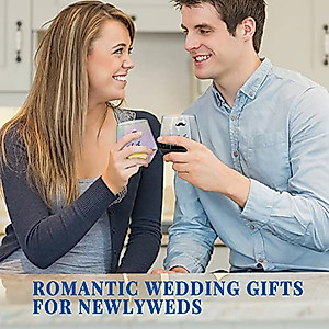 RorAem Wine Glasses Gifts for Mr and Mrs - Wedding Gifts for Bride and Groom - Gifts for Bridal Shower Newlywed Engagement and Anniversary - Couples Gifts for Husband & Wife