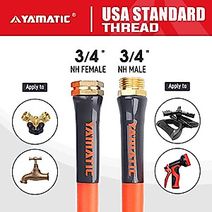 YAMATIC Heavy Duty Garden Hose 5/8 in x 30 ft, Super Flexible Water Hose, All-Weather, Lightweight, Burst 600 PSI